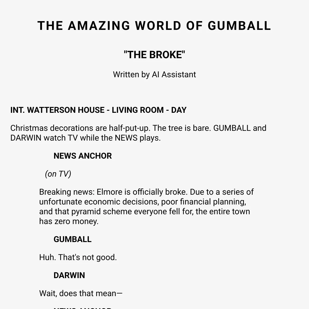 The Amazing World of Gumball - "The Alternate Route"