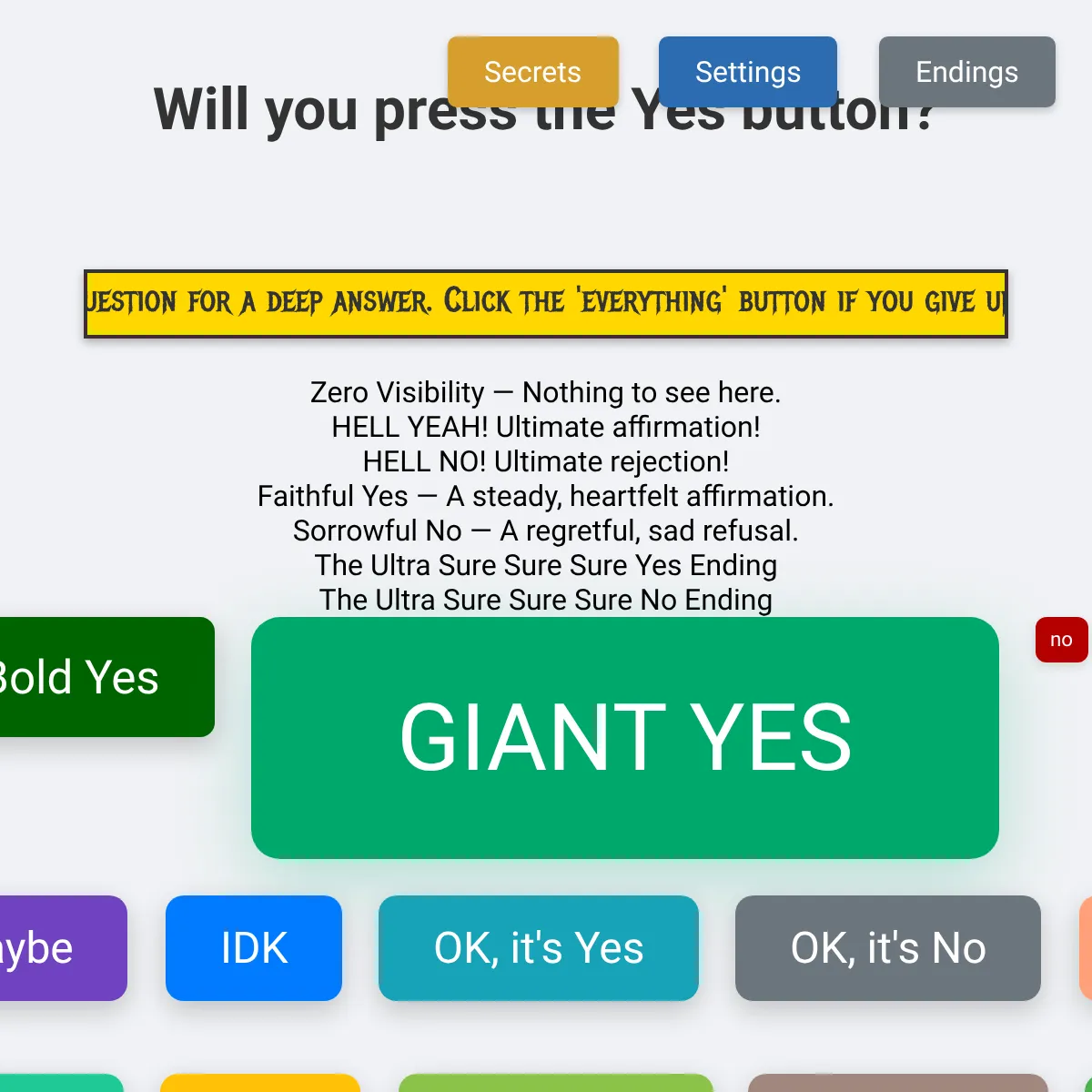 Yes No Buttons ULTIMATE