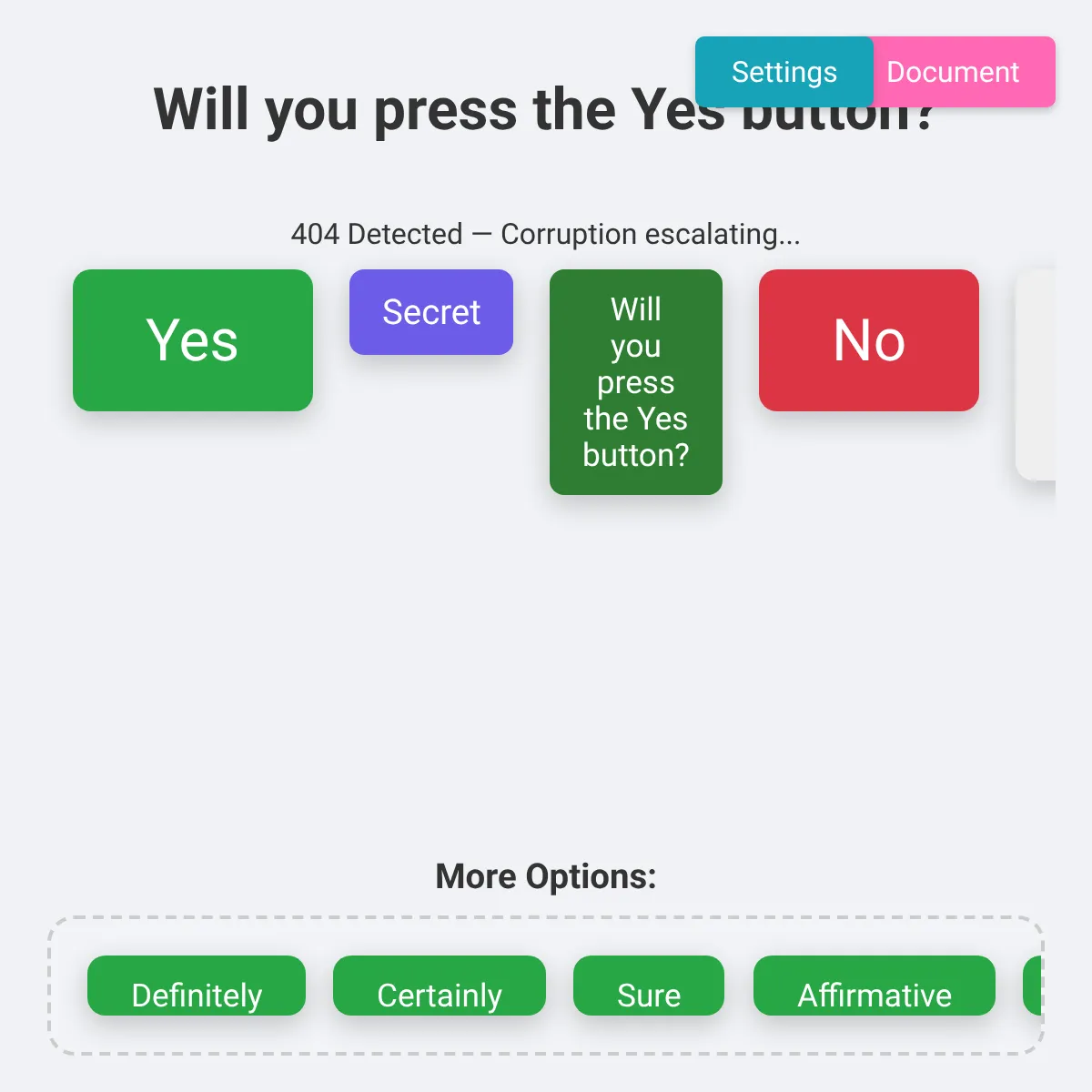Yes No Buttons