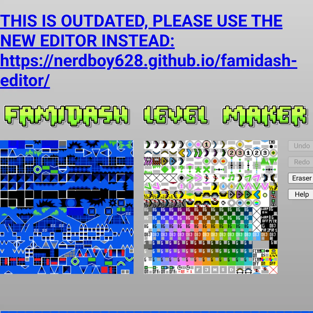 Famidash Tile Grid Editor