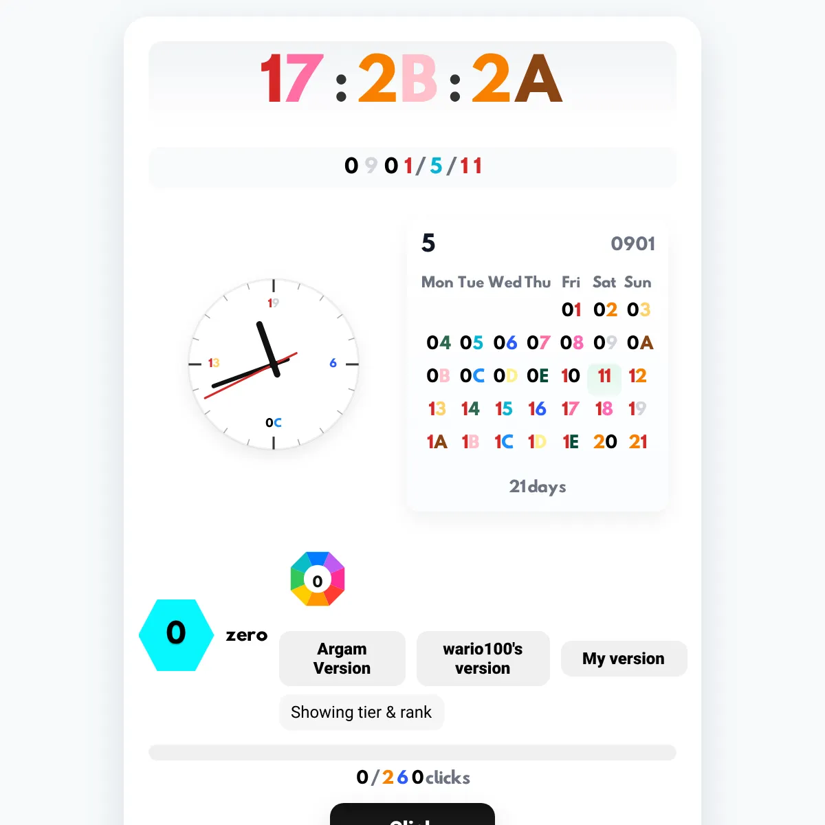Base 15 Clock (Argam Version)